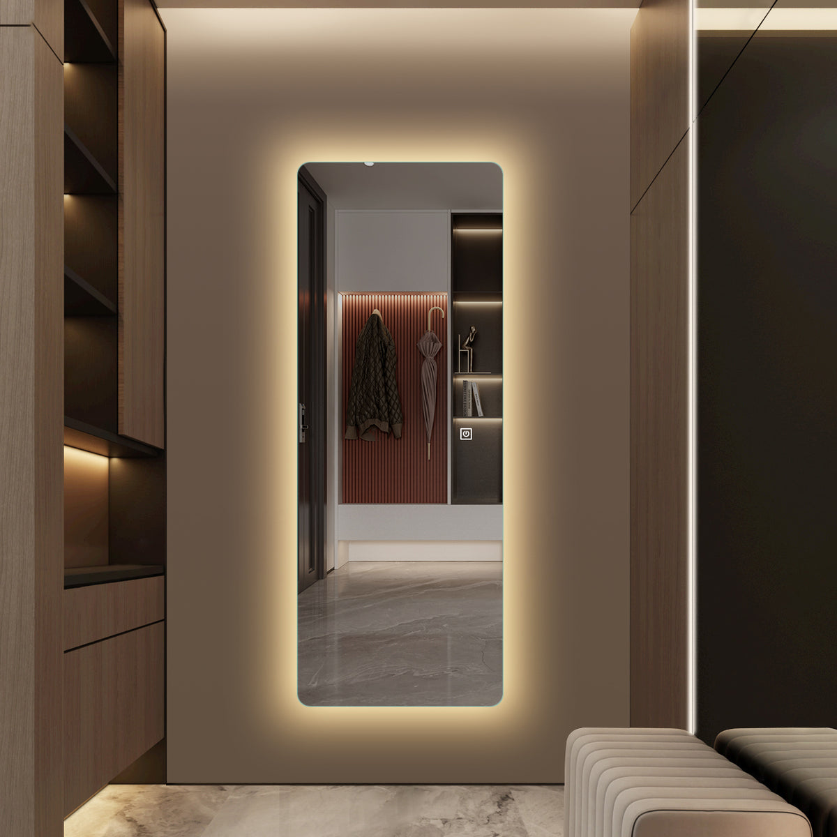 Dressing LED Mirror: Backlit Dimmable with Three Color Selection, Ligh ...